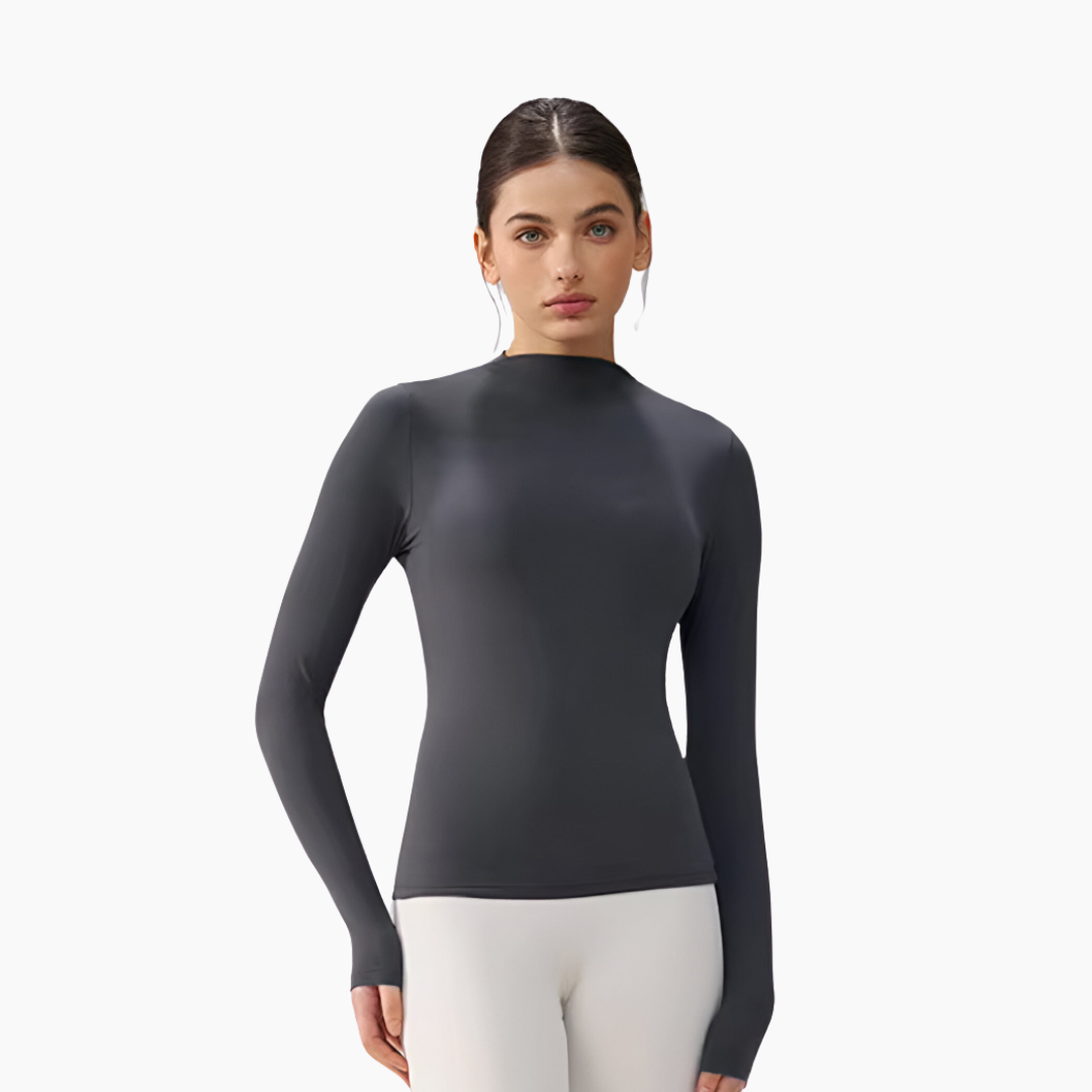 Laura Mock Neck in Slate – Mon Cheval Equestrian